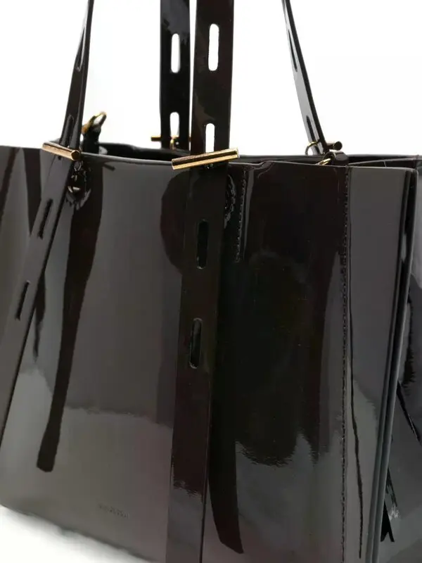 MINOBOSSI Paula Patent-finish Tote Bag - Brown