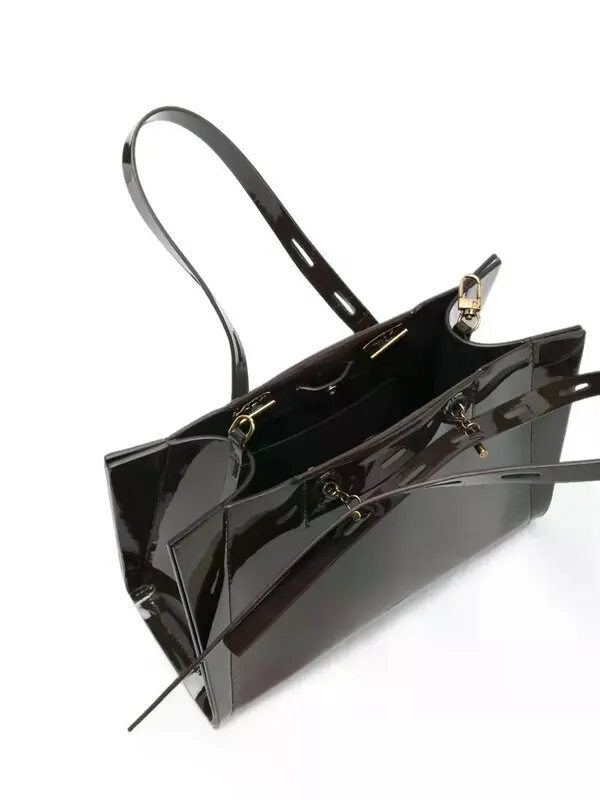 MINOBOSSI Paula Patent-finish Tote Bag - Brown