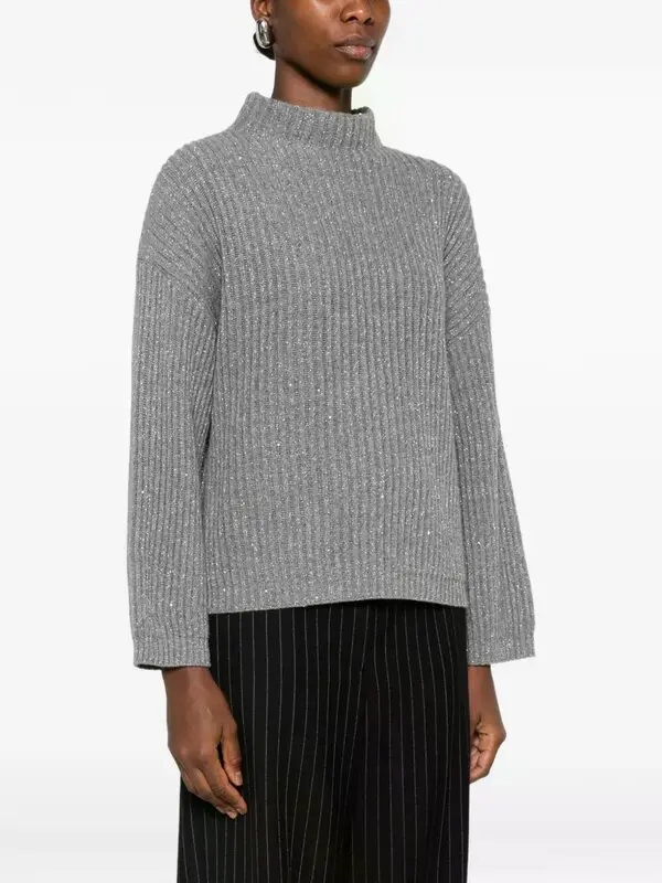 Brunello Cucinelli Sequin-embellished Ribbed Sweater