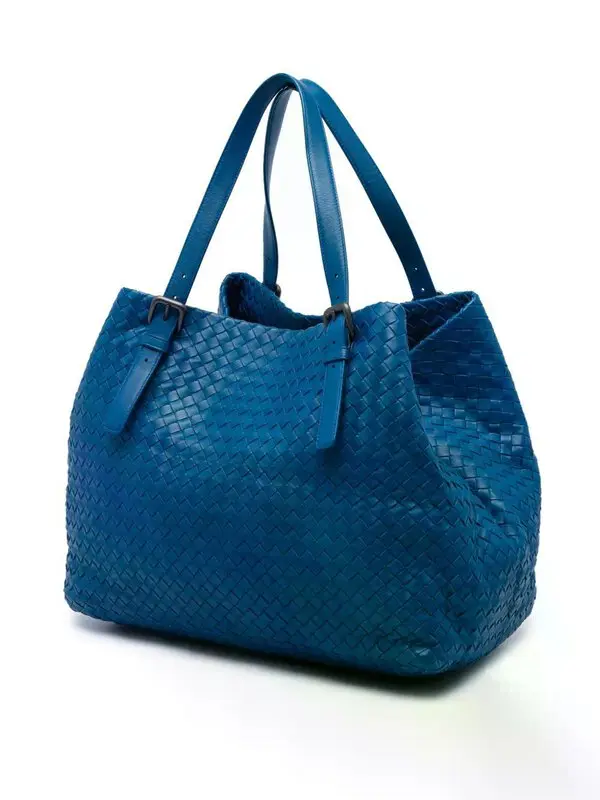 Bottega Veneta 2012-2026 Large Nappa Intrecciato Cesta Tote Bag - Blue