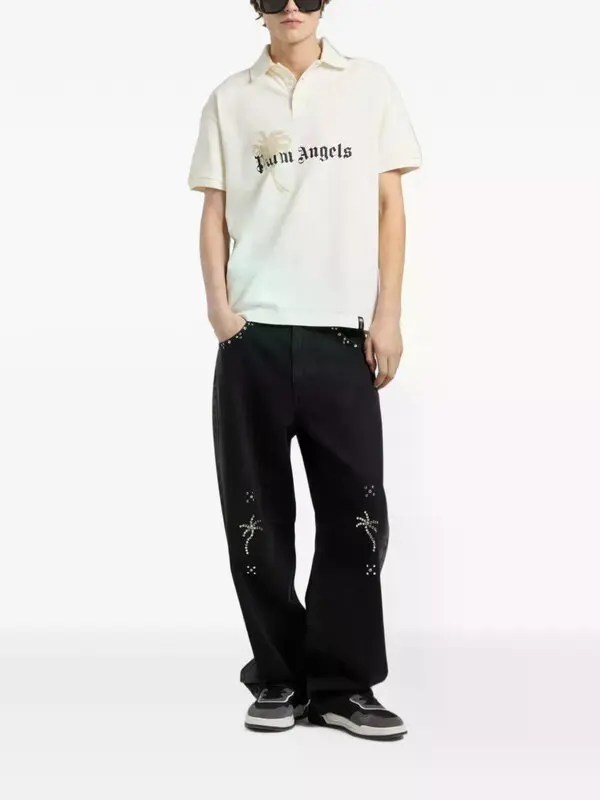Palm Angels Logo-print Cotton Polo Shirt