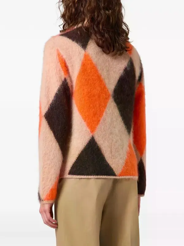 MSGM Argyle-pattern Button-up Cardigan