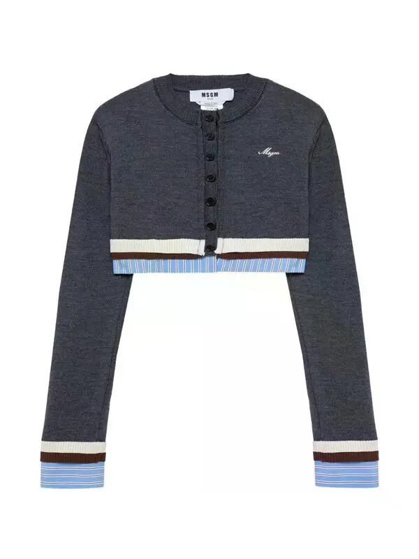 MSGM Cropped Layered Cardigan