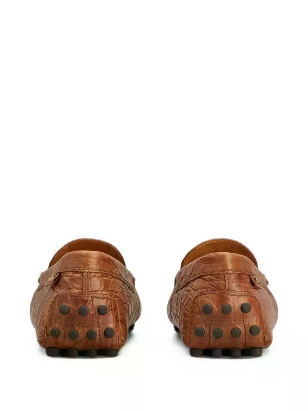 TOD'S Gommino Crocodile-effect Leather Loafers