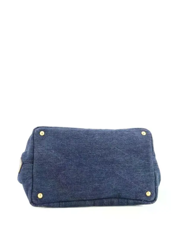 Prada Canapa Convertible Denim Medium Tote Bag