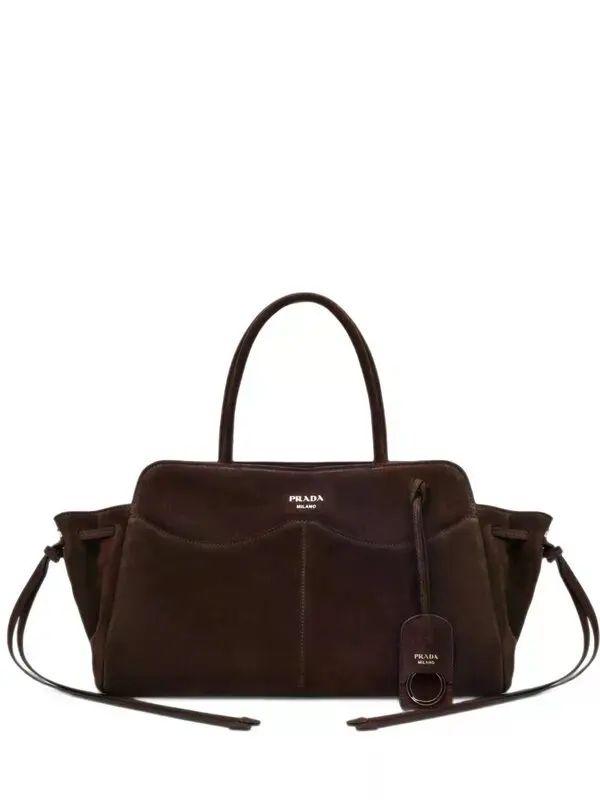 Prada Large Allusion Suede Shoulder Bag
