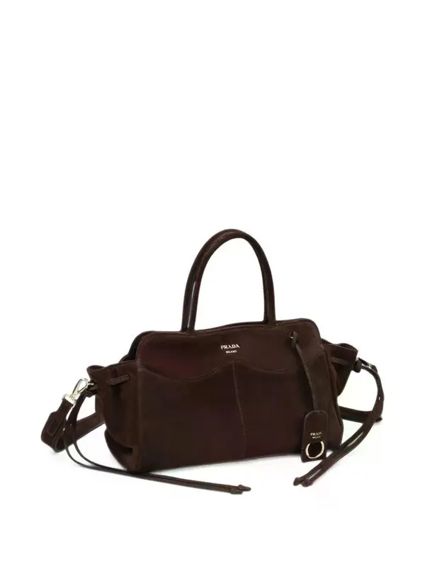 Prada Large Allusion Suede Shoulder Bag