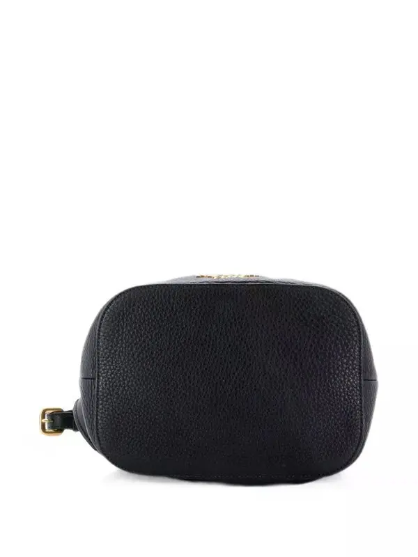 Prada Dual Strap Top Handle Vitello Daino Small Bucket Bag