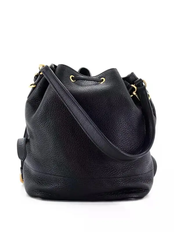 Prada Dual Strap Top Handle Vitello Daino Small Bucket Bag