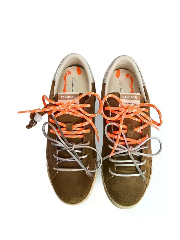 CRIME LONDON Suede Bead-embellished Sneakers