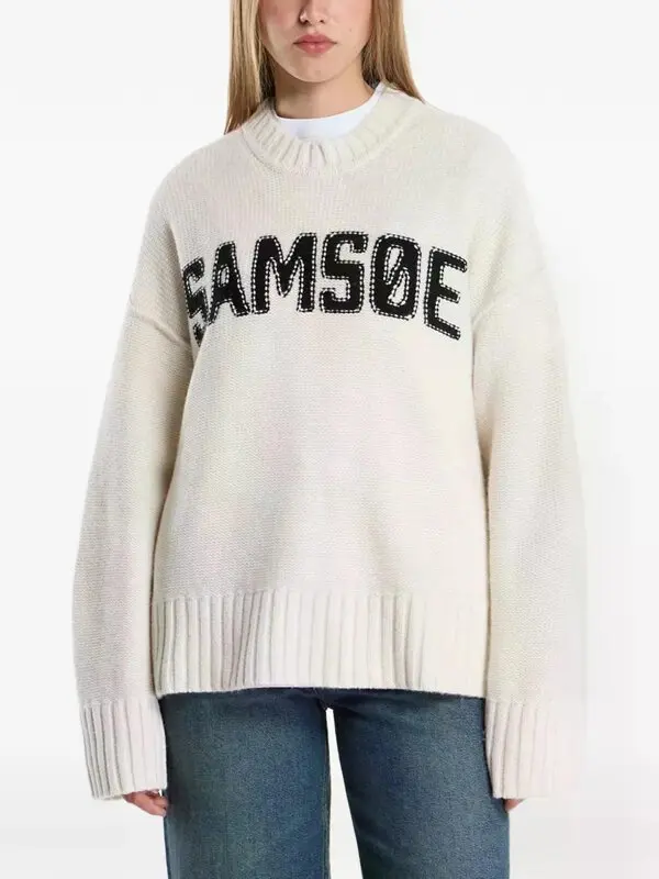 Samsøe Samsøe Sakeiku Logo-appliqué Knitted Sweater