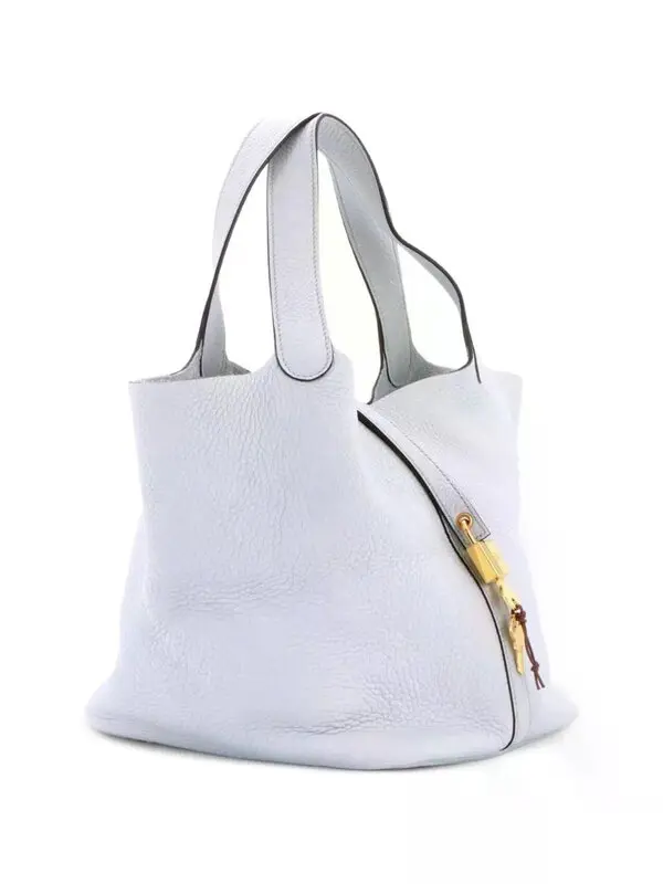 Hermès Picotin Lock Bag Clemence Mm Bucket Bag - Blue