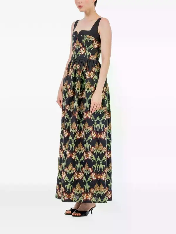 Agua Bendita Jaspe Embroidered Linen Dress