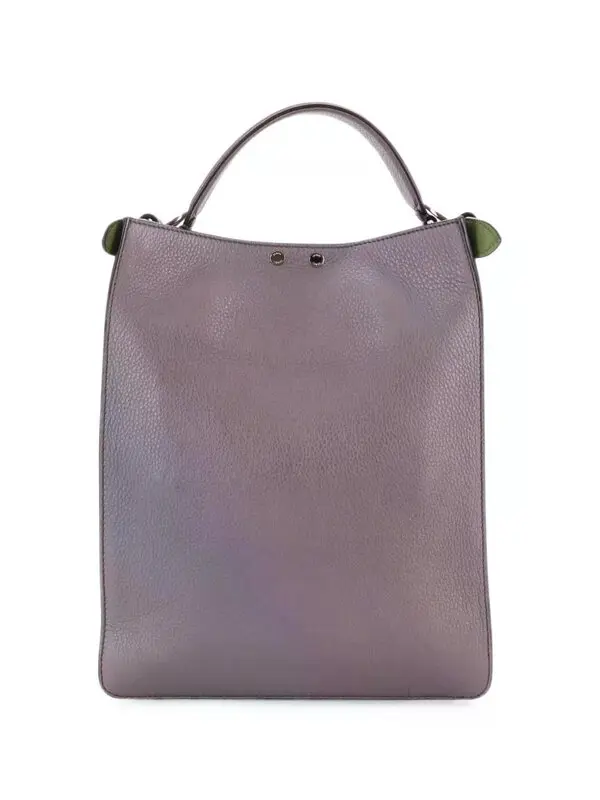 Fendi Peekaboo X-lite Bag Leather Medium Shoulder Bag - Grey