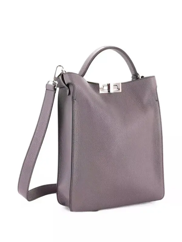 Fendi Peekaboo X-lite Bag Leather Medium Shoulder Bag - Grey