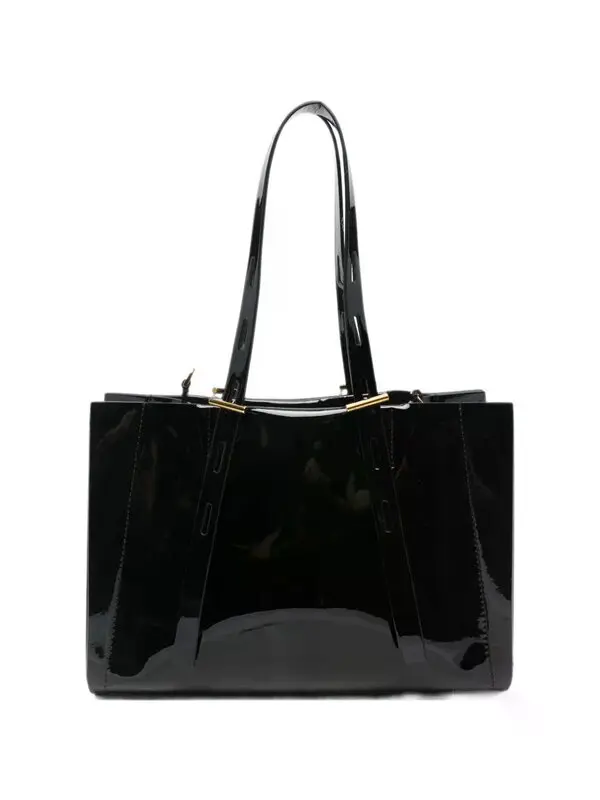 MINOBOSSI Paulina Patent-leather Tote Bag - Black