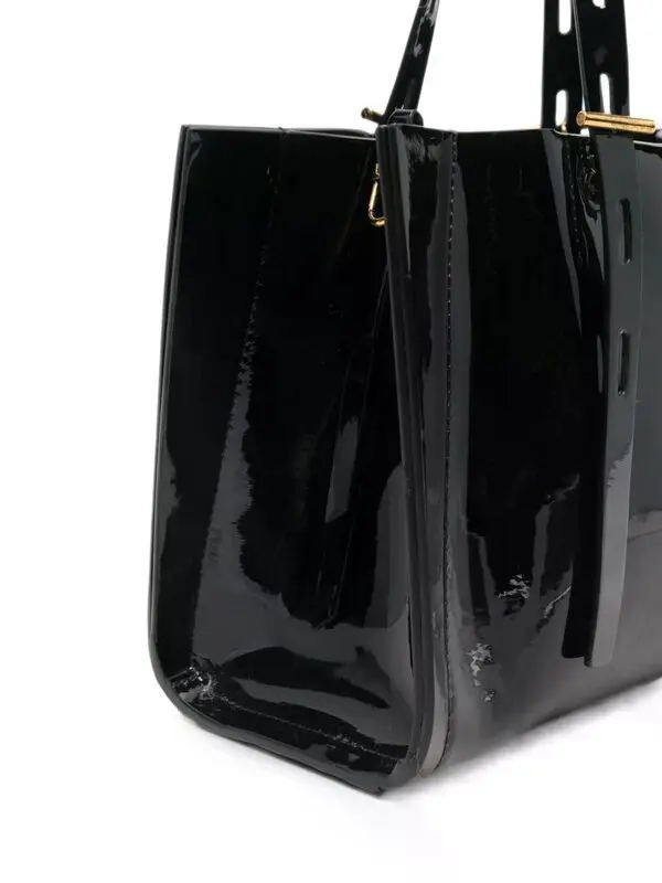 MINOBOSSI Paulina Patent-leather Tote Bag - Black