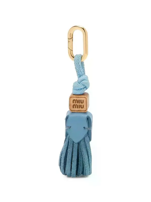 Miu Miu Leather Tassel Bag Charm - Blue
