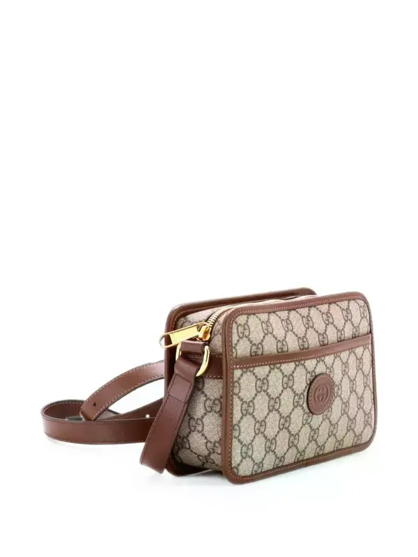 Gucci Interlocking G Patch Camera Bag Gg Coated Canvas Mini Crossbody Bag