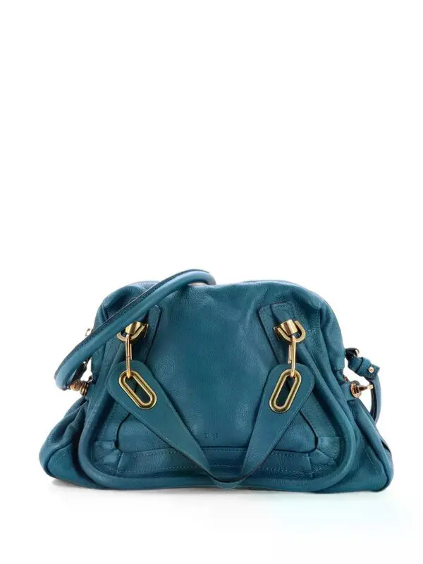 Chloé Paraty Top Handle Bag Leather Medium Satchel - Blue