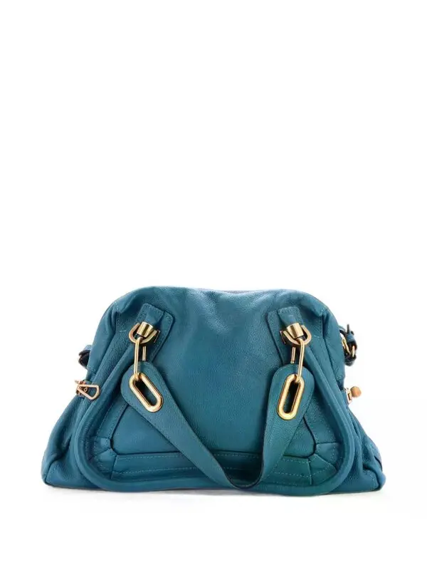 Chloé Paraty Top Handle Bag Leather Medium Satchel - Blue