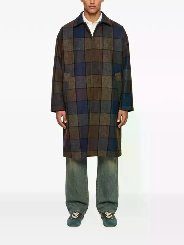 SONG FOR THE MUTE Check-pattern Wool Coat