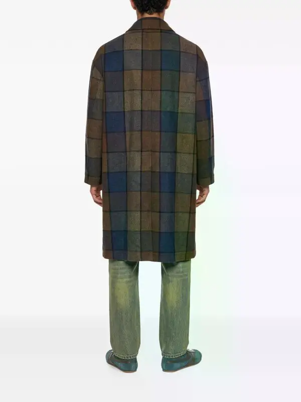 SONG FOR THE MUTE Check-pattern Wool Coat