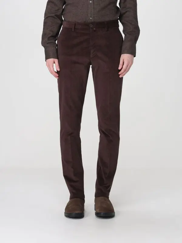 BROOKSFIELD Slim Fit Mid-rise Velvet Pants - Brown