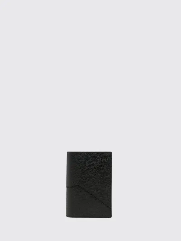 Loewe Grained Leather Bifold Card Holder With Embossed Logo And Five Slots