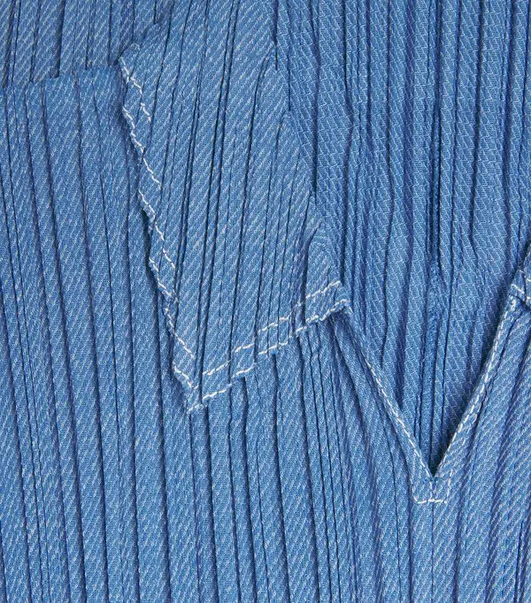 Issey Miyake Cotton Denim Collared Top