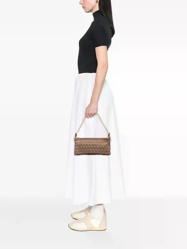 Fendi 2000-2010 Zucchino Canvas Pochette Shoulder Bag