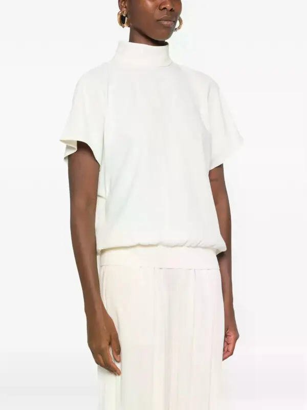 ELEH Open-back Draped Blouse