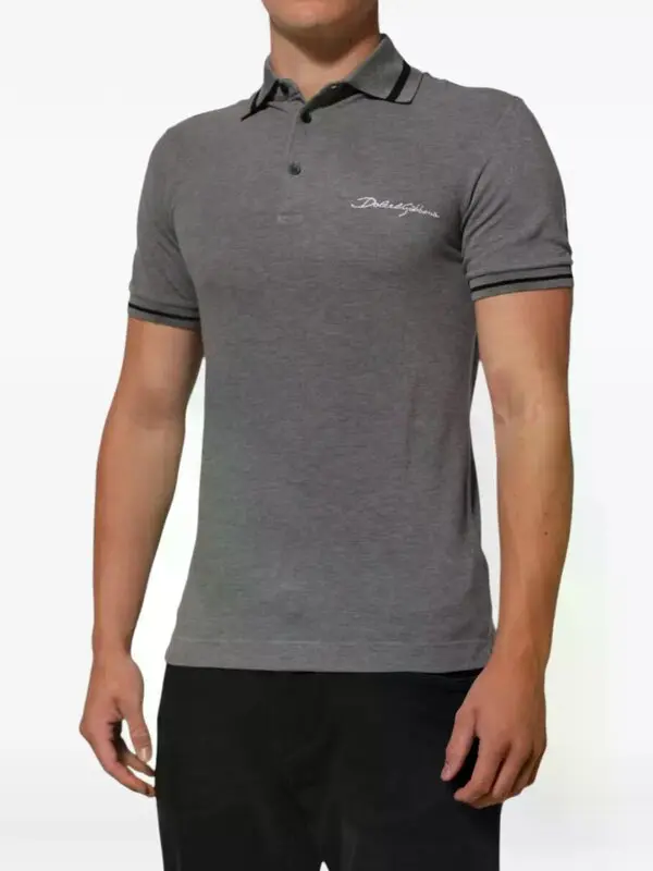 Dolce & Gabbana Logo-embroidered Collared Polo Shirt