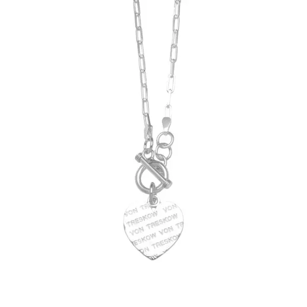 VON TRESKOW Name Chain Necklace With Sixpence Coin