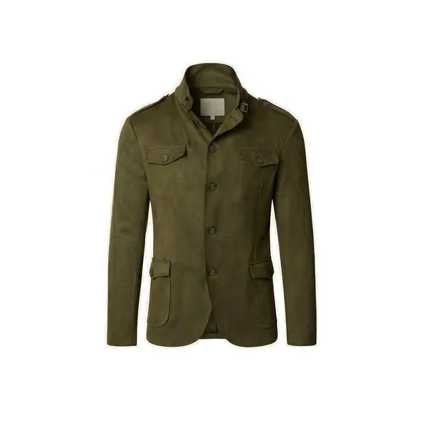 RON TOMSON Microsuede Lightweight Safari Jacket Khaki - Green