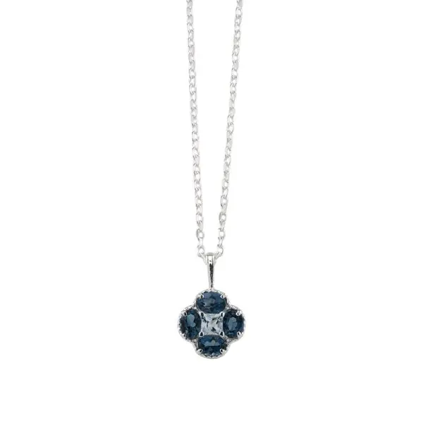 VON TRESKOW London & Sky Blue Topaz Clover Necklace