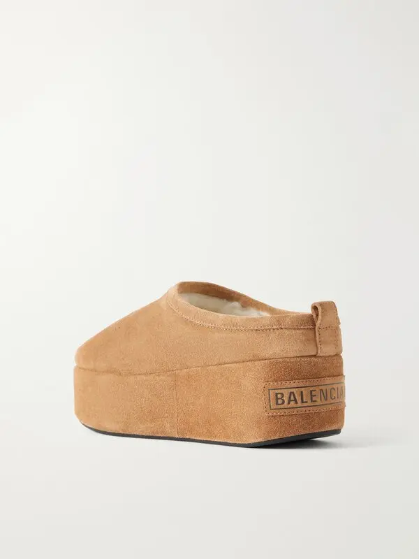 Balenciaga Alaska Platform Suede Mules