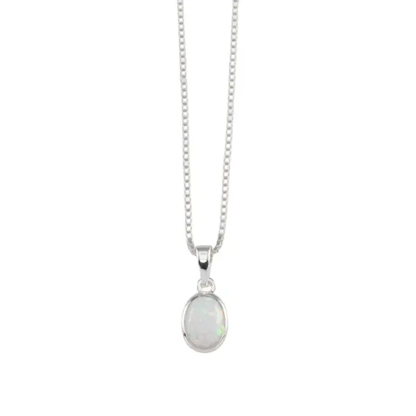 VON TRESKOW Oval Czelline Opal Box Chain Necklace - Silver