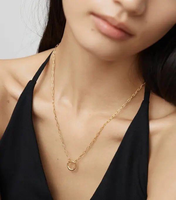 Monica Vinader Vermeil Oval-link Chain Charm Necklace