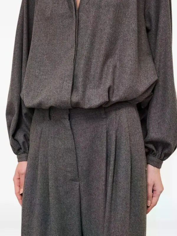 OTTOD'AME Pleated Wide-leg Trousers