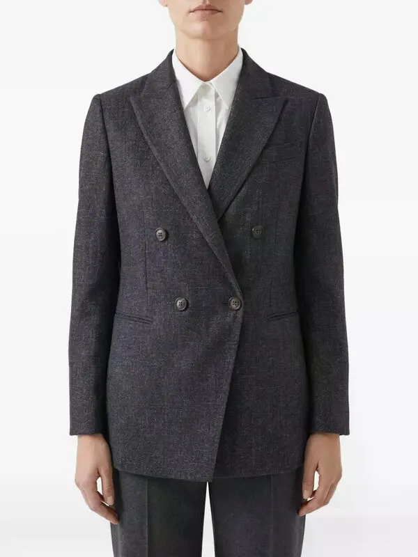 Brunello Cucinelli Double-breasted Peak-lapel Blazer - Grey