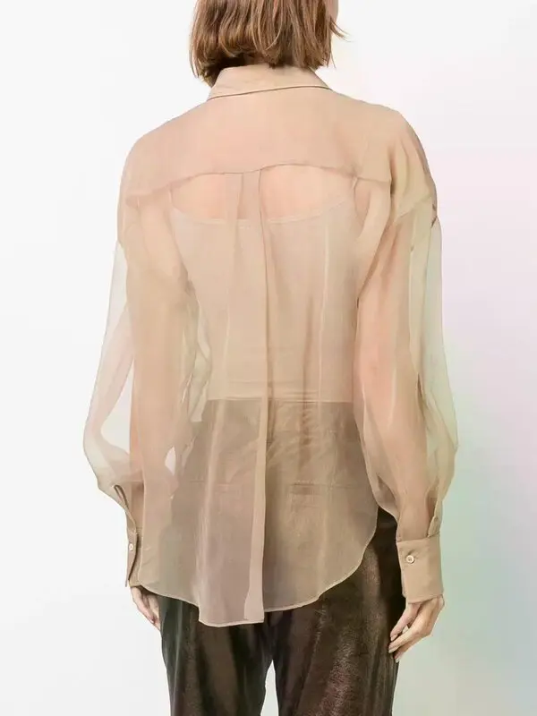 Brunello Cucinelli Sheer-design Silk Shirt