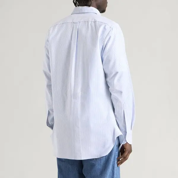 DRAKE'S Ticking Stripe Button Down Oxford Shirt
