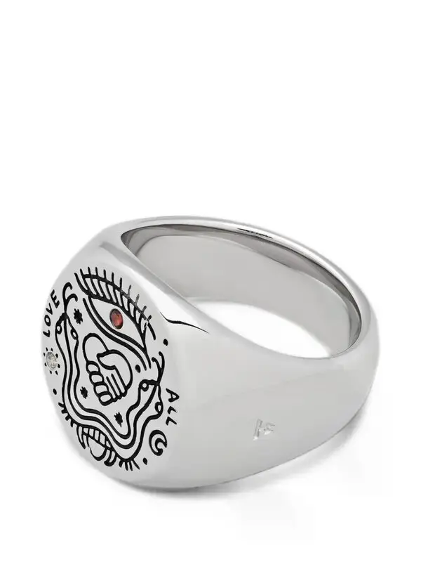 Tom Wood Love All Engraved Ring