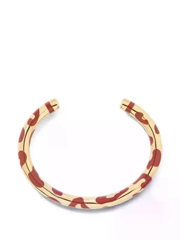 AURÉLIE BIDERMANN Positano Leopard-print Cuff Bracelet