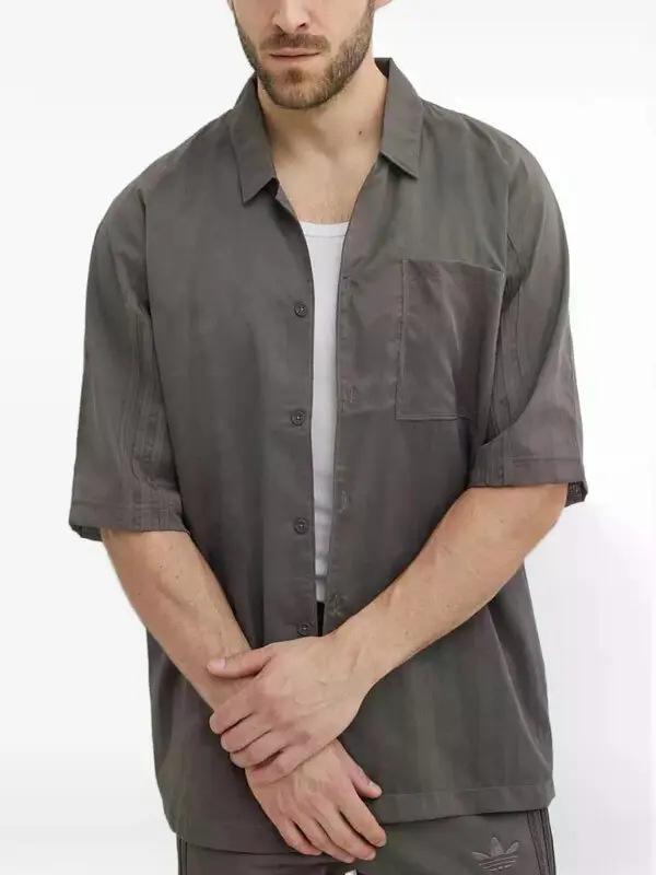Adidas Chest-pocket Short-sleeve Shirt - Grey
