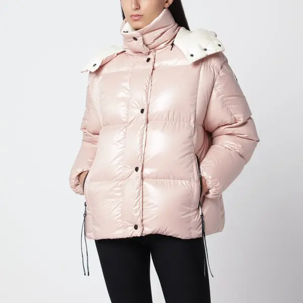 Moncler Parana Down Jacket In Nylon Laqu - Pink