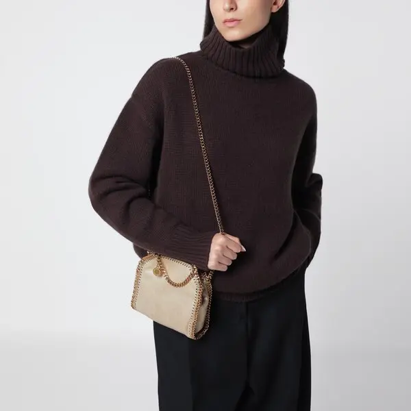 Stella McCartney Pyrite Micro Falabella Tote Bag With Metallic Finish - Metal