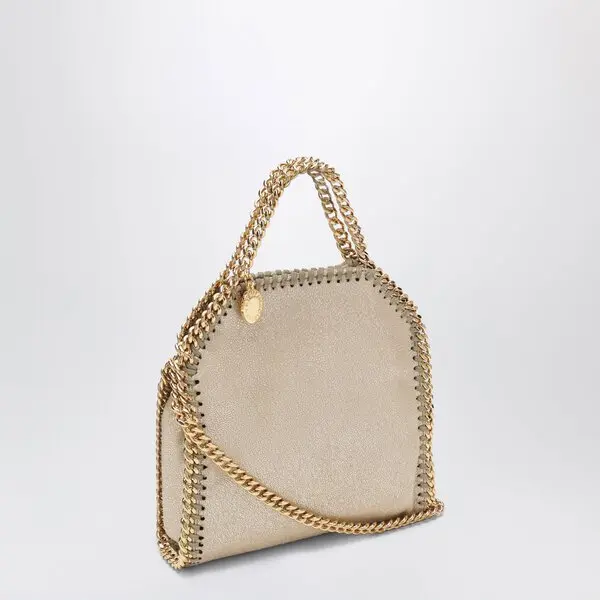 Stella McCartney Pyrite Micro Falabella Tote Bag With Metallic Finish - Metal