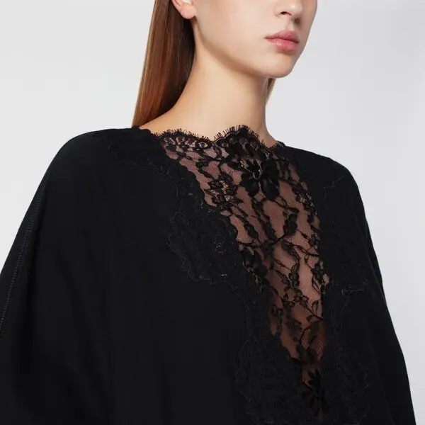 Valentino Garavani Sweatshirt-style Mini Dress With Lace Inserts